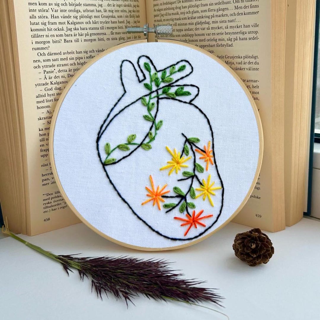Heart Embroidery Pattern and Masterclass | PDF + Video Tutorial ...