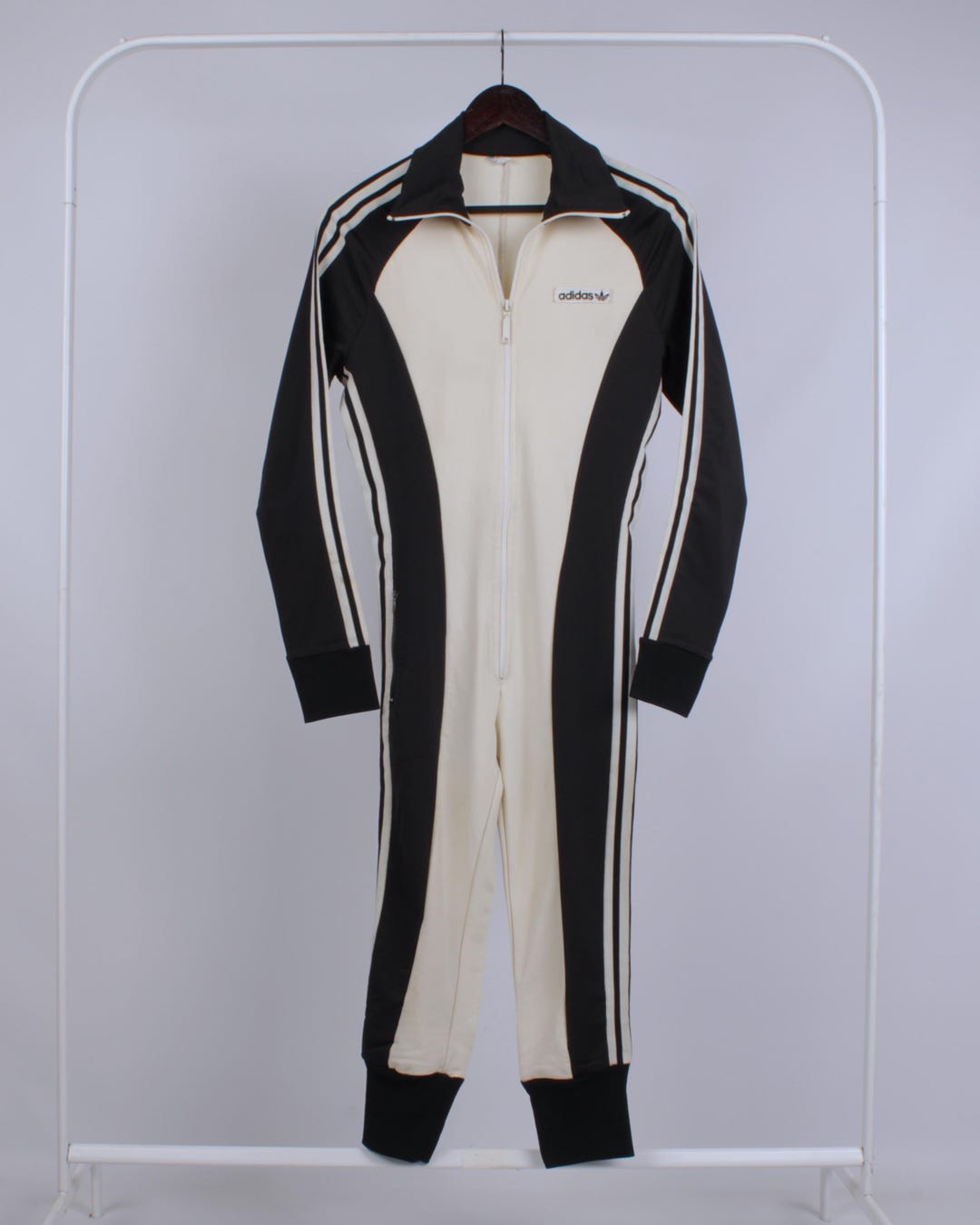 ADIDAS Vintage West Germany Overalls Body Track Jump Suit Black Beige ...