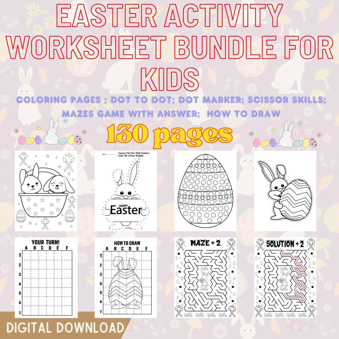 Juegos de Pascua imprimibles para niños, hojas de trabajo educativas ...