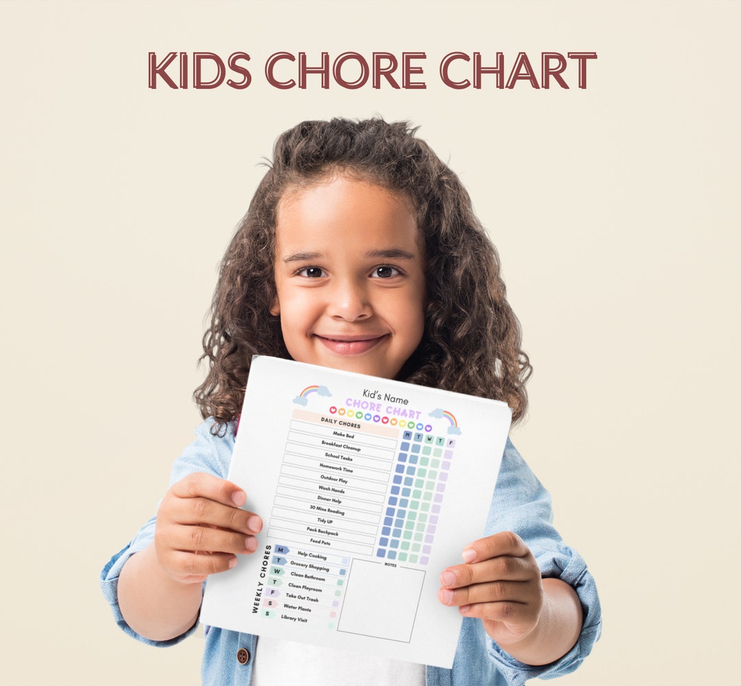 Printable Responsibility Chore Chart for Children Editable Kids Chore ...