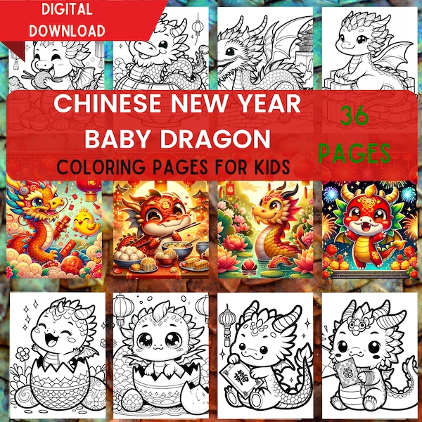 Baby Dragon Coloring Page - Etsy