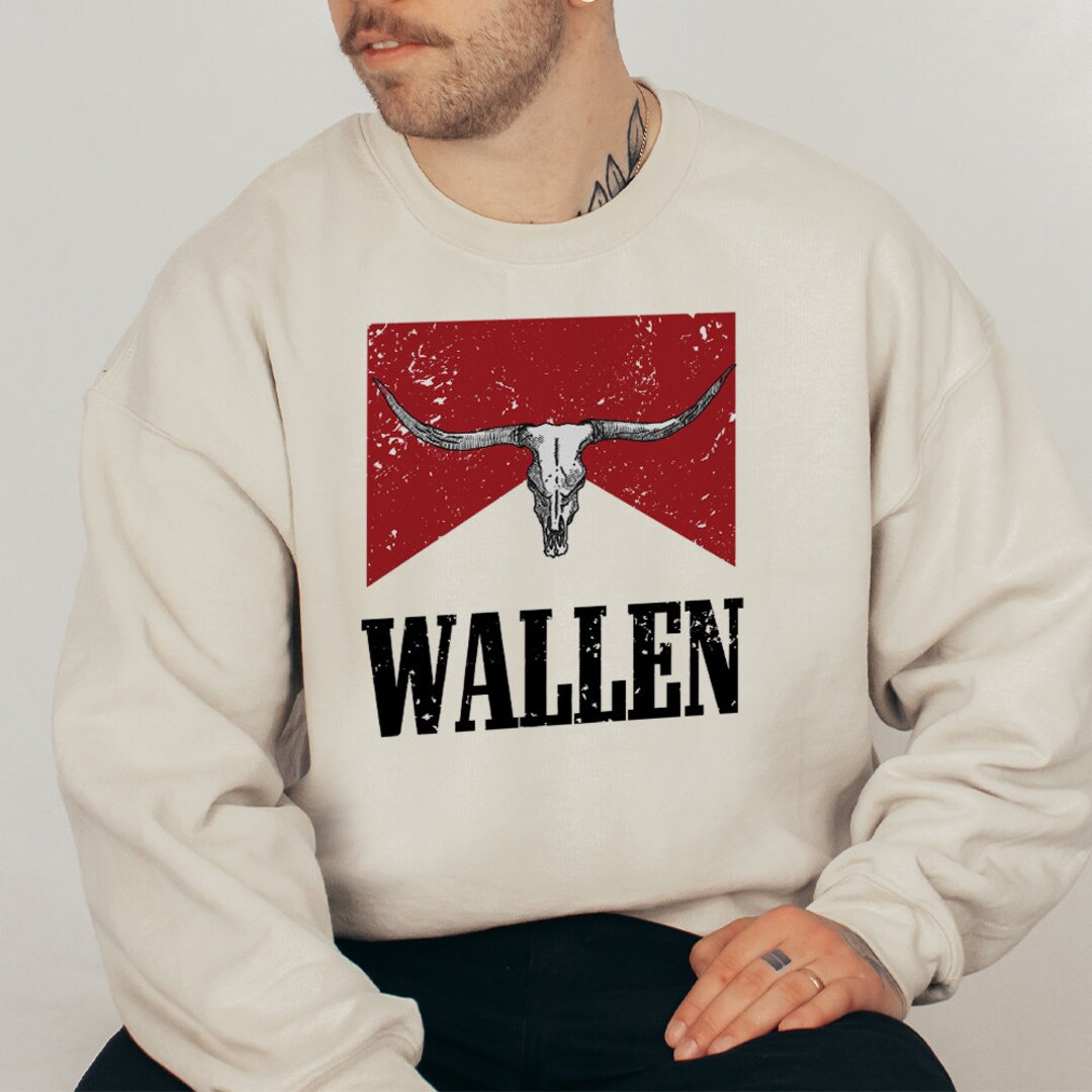 Wallen Sweatshirt, Vintage Longhorn Bullhead Sweatshirt, Country ...