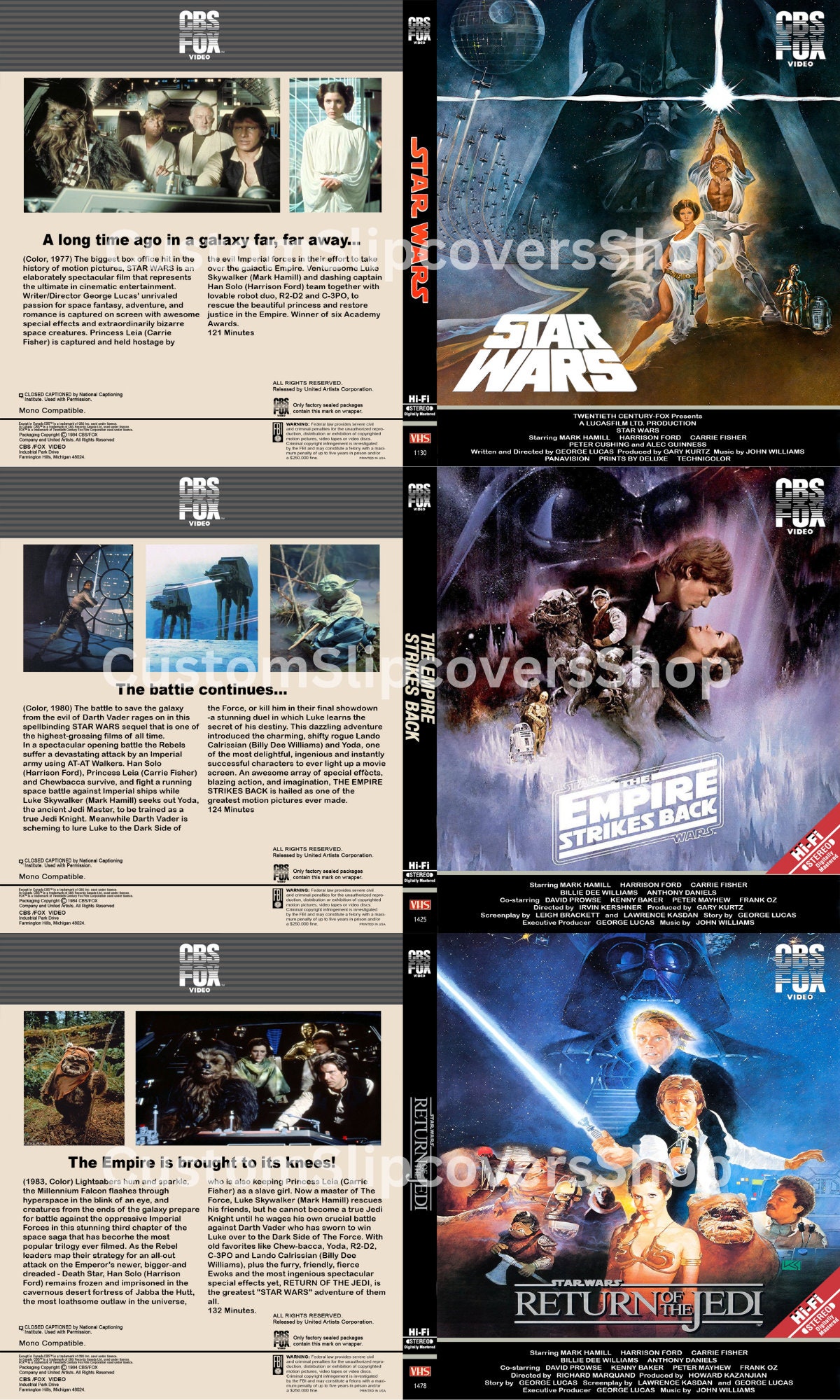 Star Wars Original Trilogy VHS Style Blu-ray / 4K UHD Artwork - ONLY ...