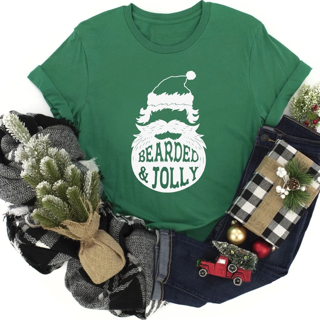 Santa Face Christmas Shirt, Christmas Shirt Men, Bearded and Jolly ...