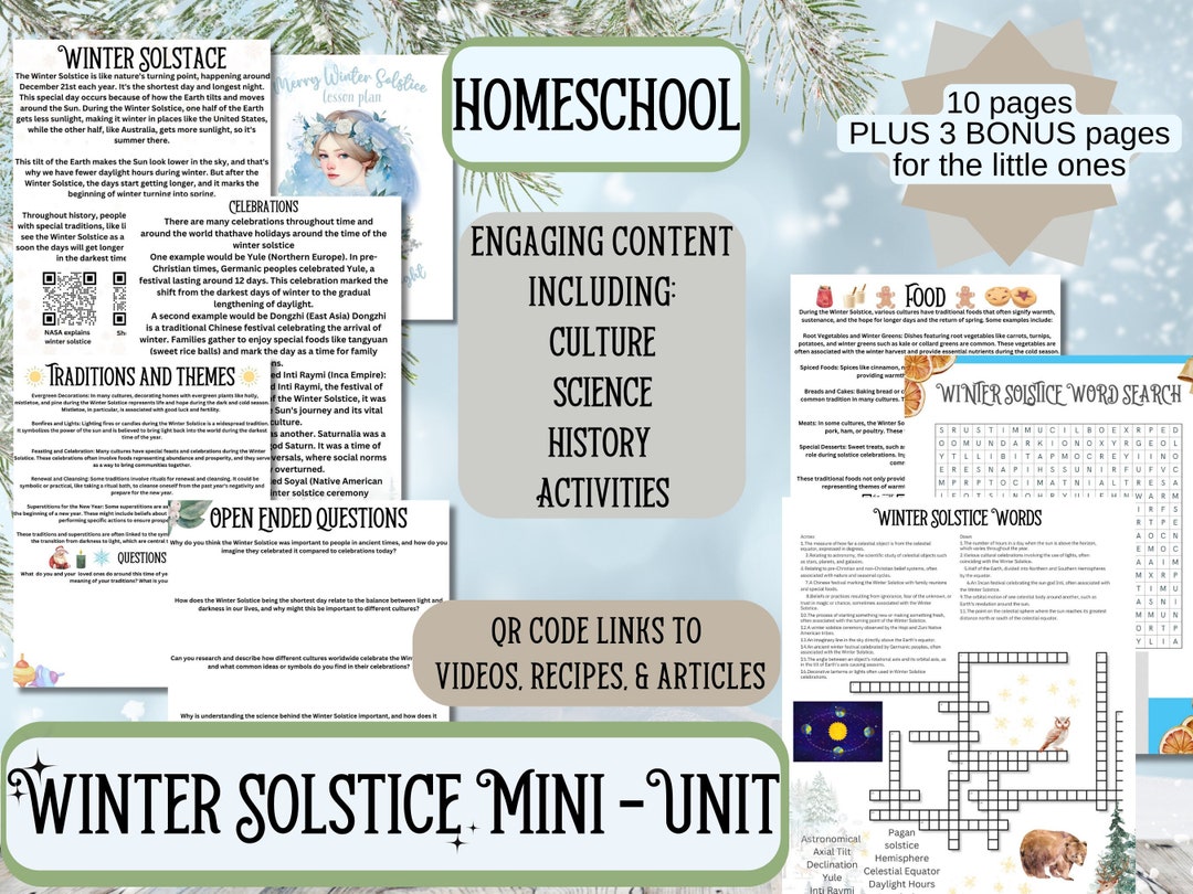 Winter Solstice Lesson for Homeschooling-mini-unit Exploring Culture ...