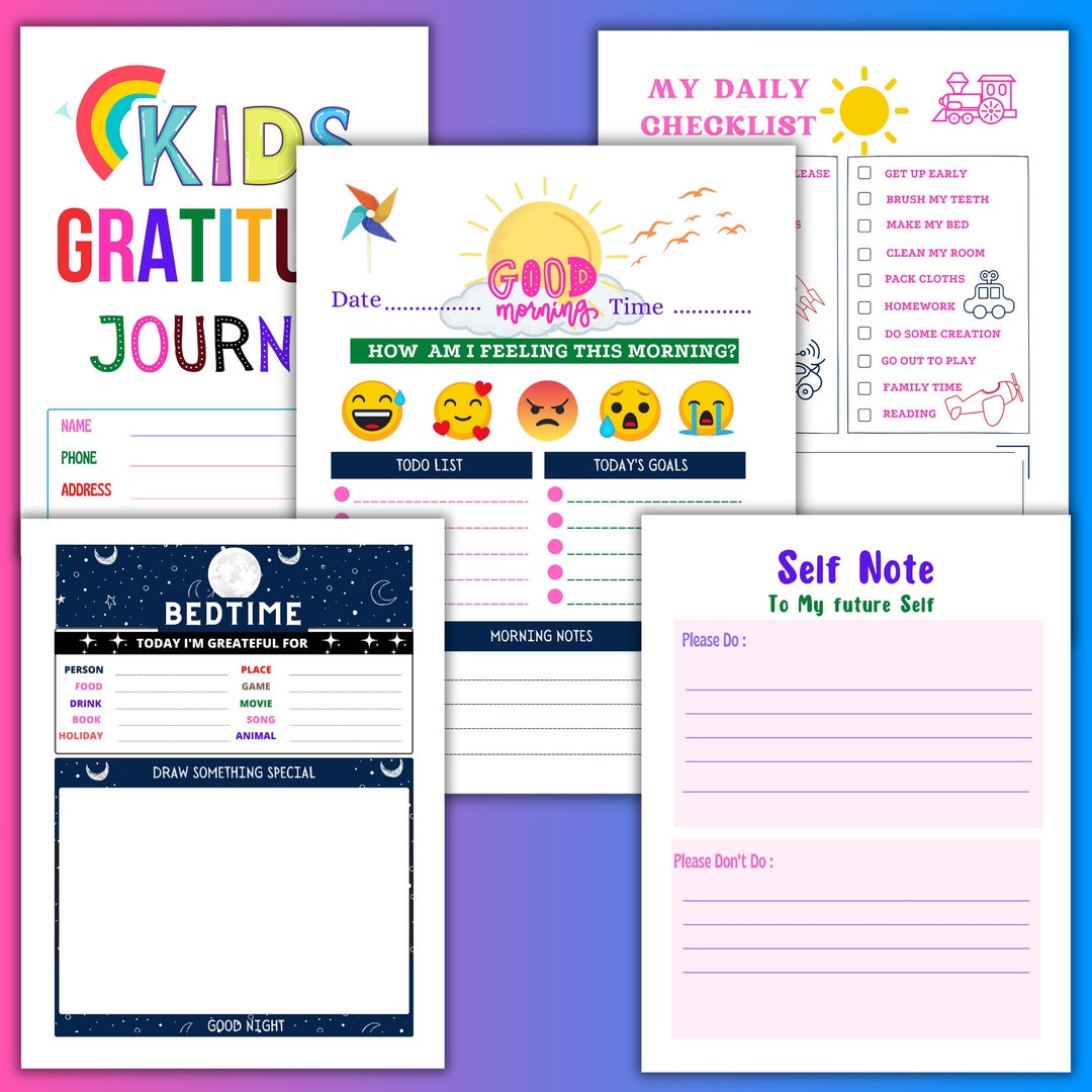 Kids Gratitude Journal-printable Children's Gratitude Pages With ...