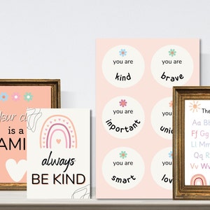 Boho Classroom Teacher Decor 11 Poster Set Peach, Pink, Tan, Muted ...