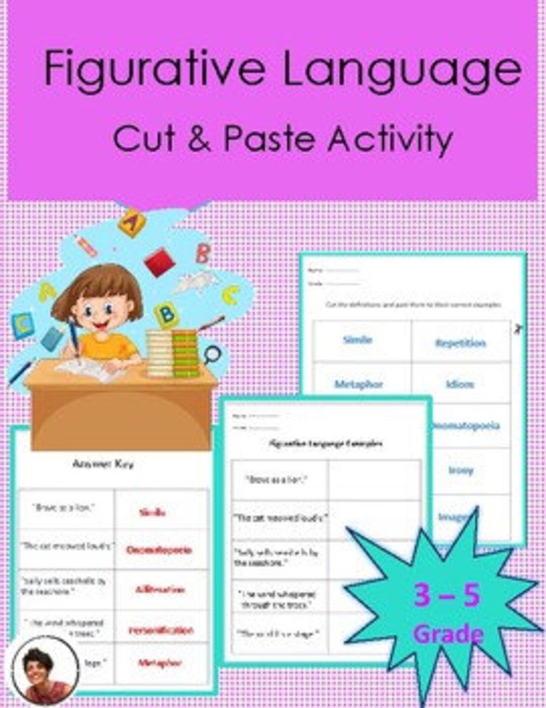 Figurative Language Cut &paste Activity 3-5 Grade - Etsy