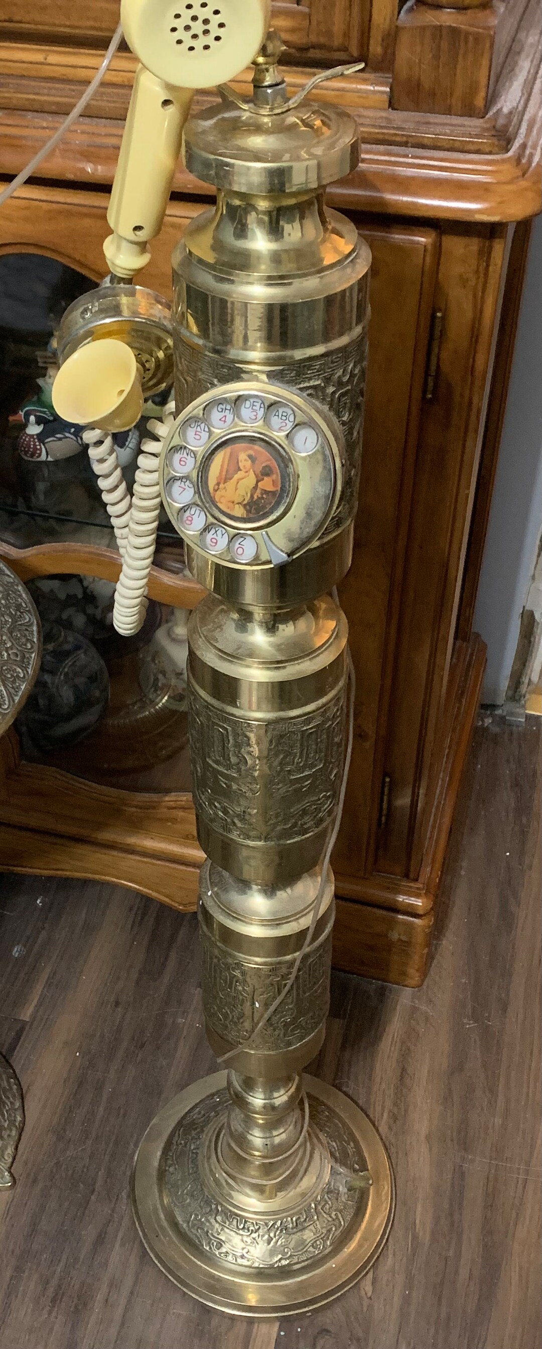 Vintage Hollywood Regency Brass Phone - Etsy