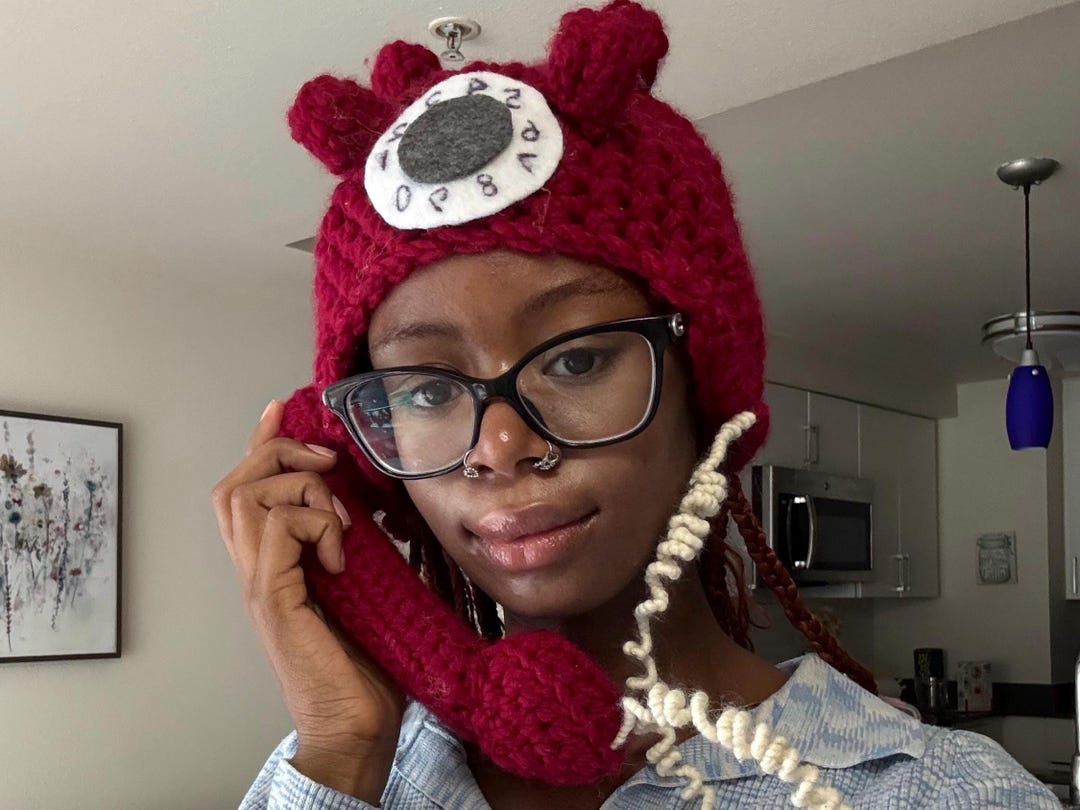 Crochet Telephone Hat: Retro Novelty Ski Mask - Etsy