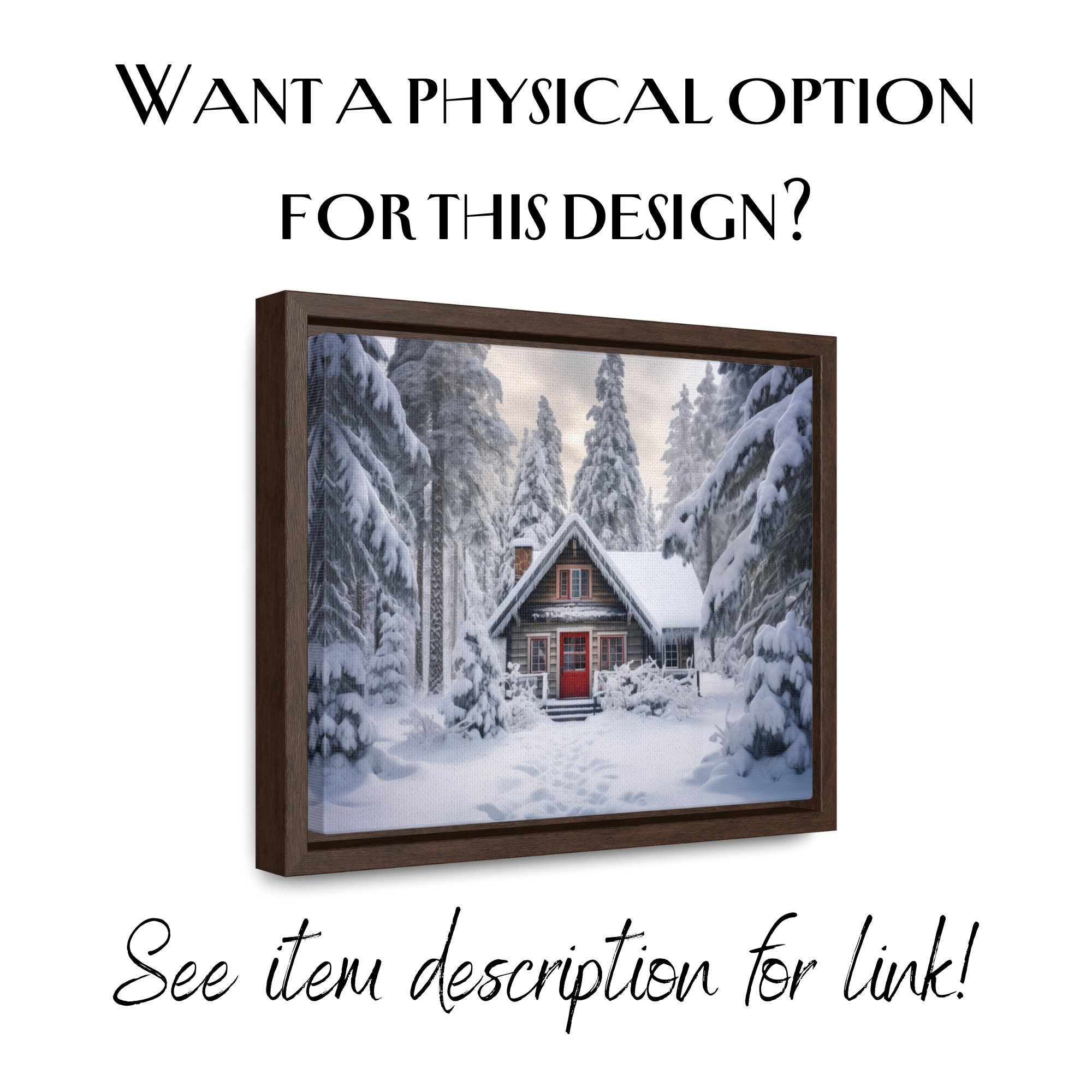 Winter Cabin Wall Art | Printable Digital Cabin Decor | Cabin Christmas ...