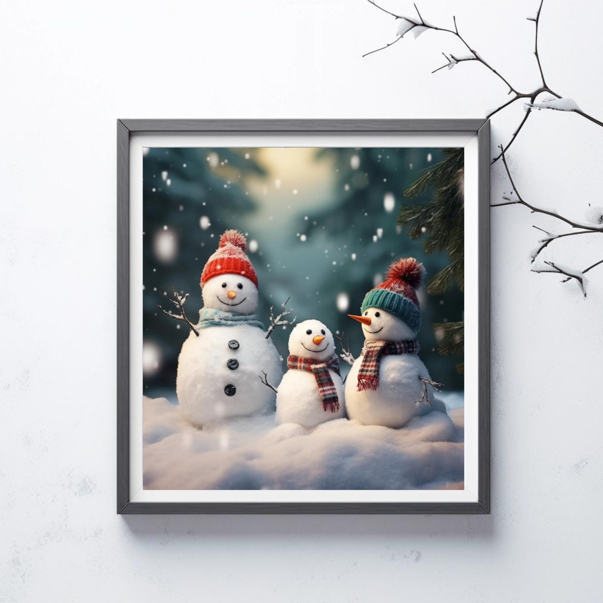 Snowman Wall Decor | Printable Digital Christmas Wall Art | Xmas ...