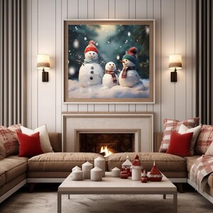 Snowman Wall Decor | Printable Digital Christmas Wall Art | Xmas ...
