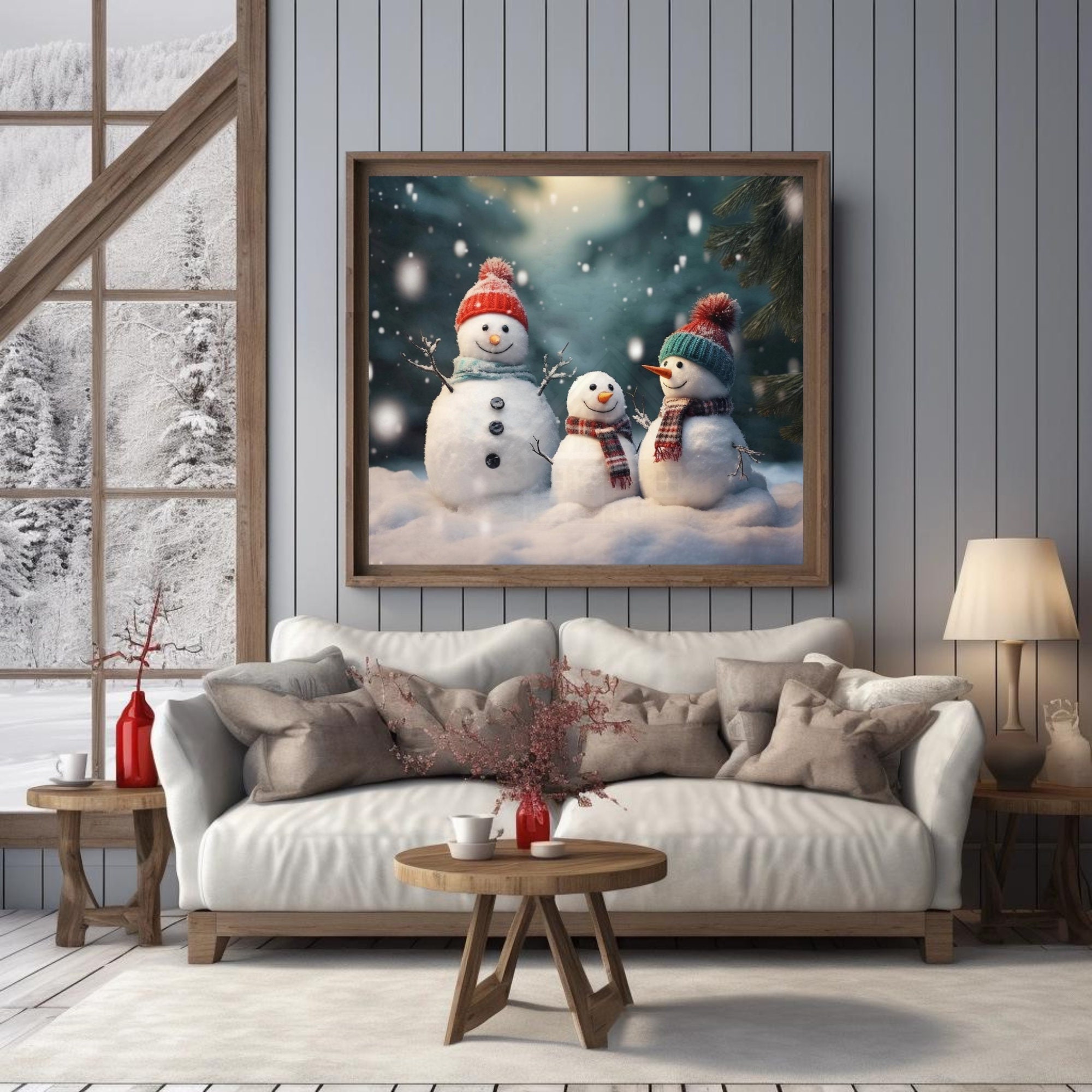 Snowman Wall Decor | Printable Digital Christmas Wall Art | Xmas ...