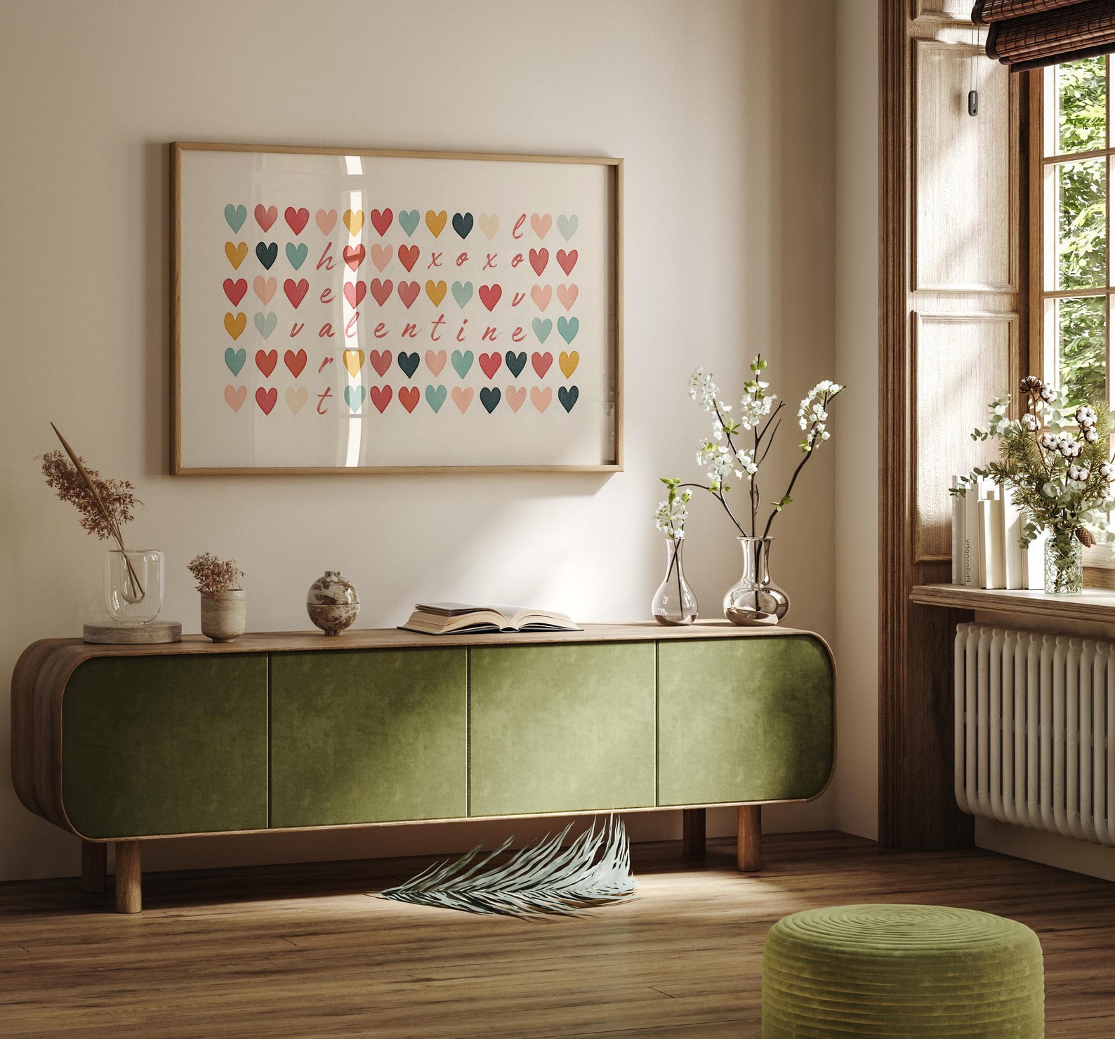 Vintage Valentines Printable Digital Wall Art, Cute Valentines Day Home ...