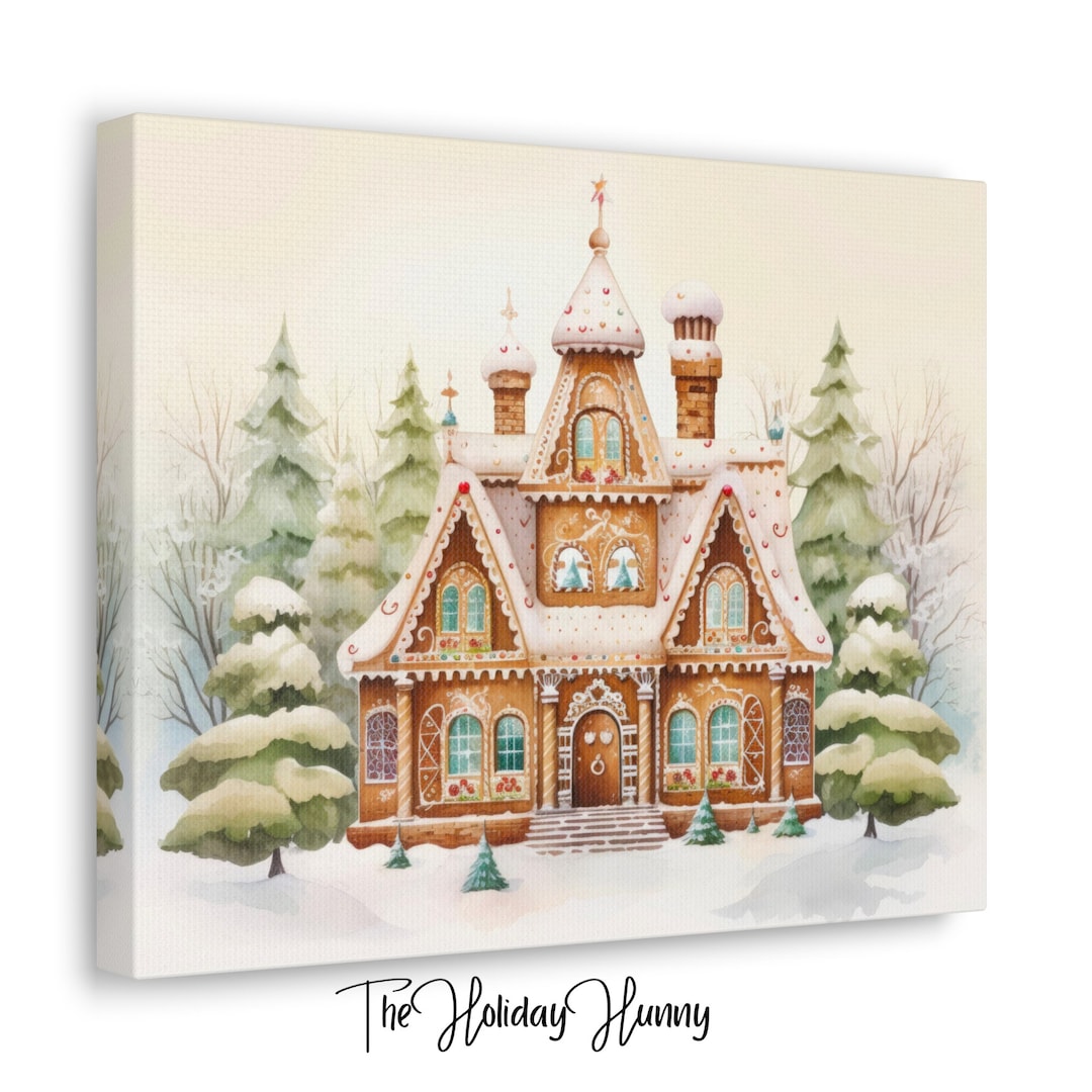 Gingerbread Decorations Christmas Canvas Art Gingerbread House Decor ...
