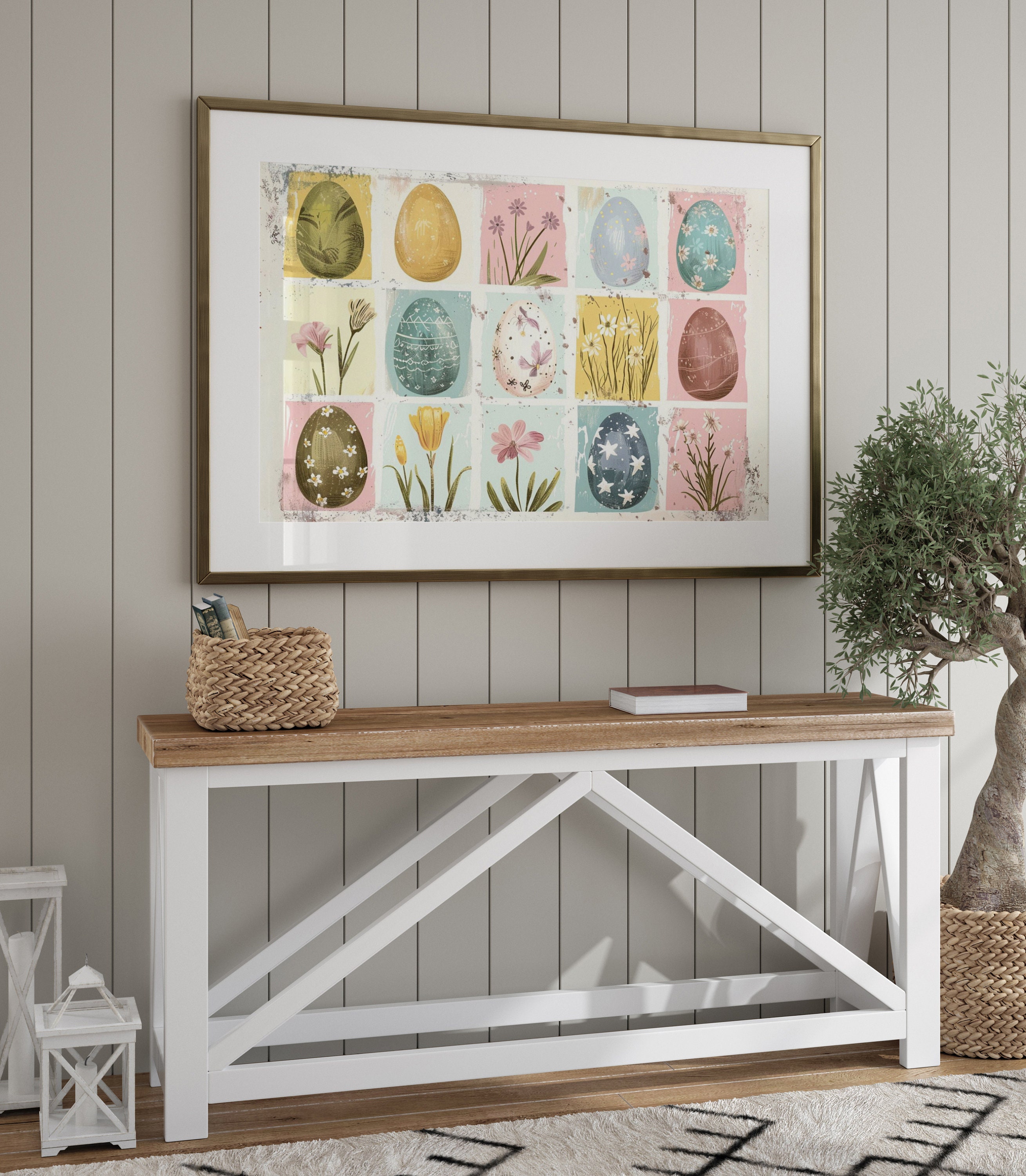 Vintage Easter Decor, Printable Digital Easter Wall Art, Farmhouse ...