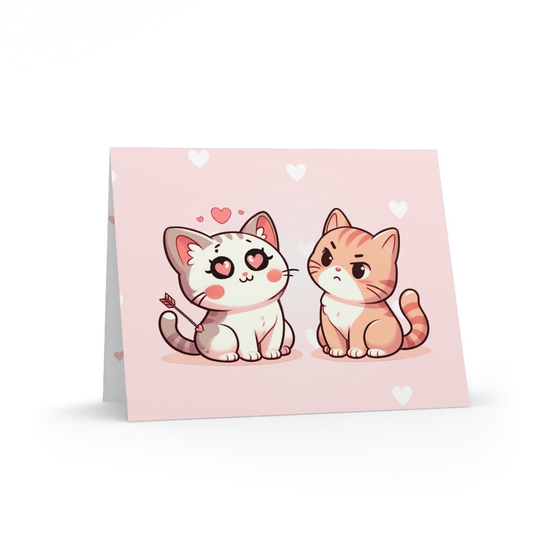 Cat Valentines Cards Cat Valentines Day Card Funny Cat Greeting Card ...