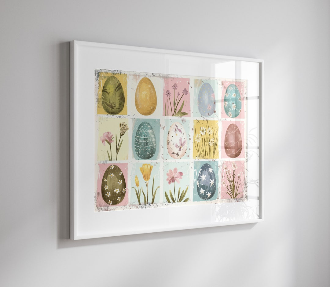 Vintage Easter Decor, Printable Digital Easter Wall Art, Farmhouse ...