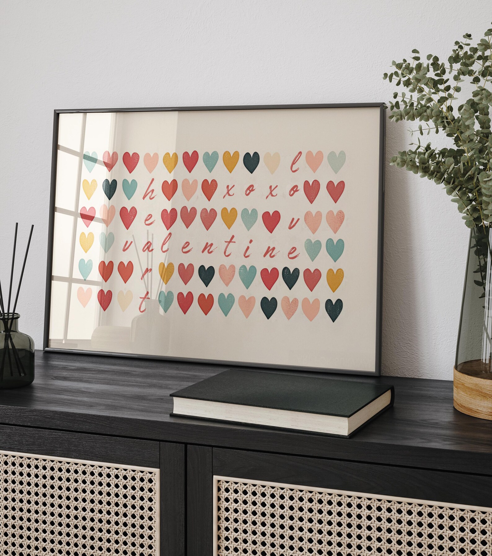 Vintage Valentines Printable Digital Wall Art, Cute Valentines Day Home ...