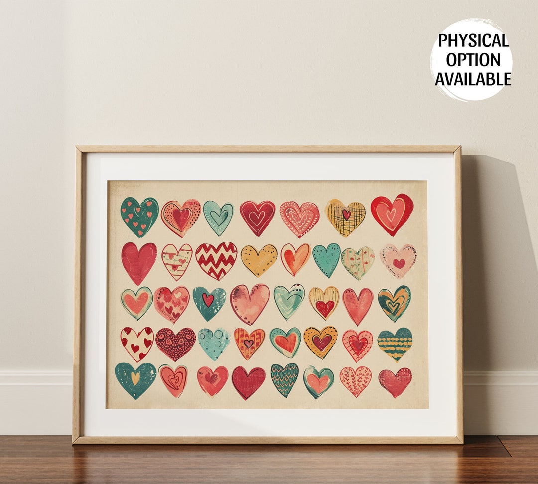 Vintage Valentines Printable Digital Wall Art Valentines Day Home Decor ...