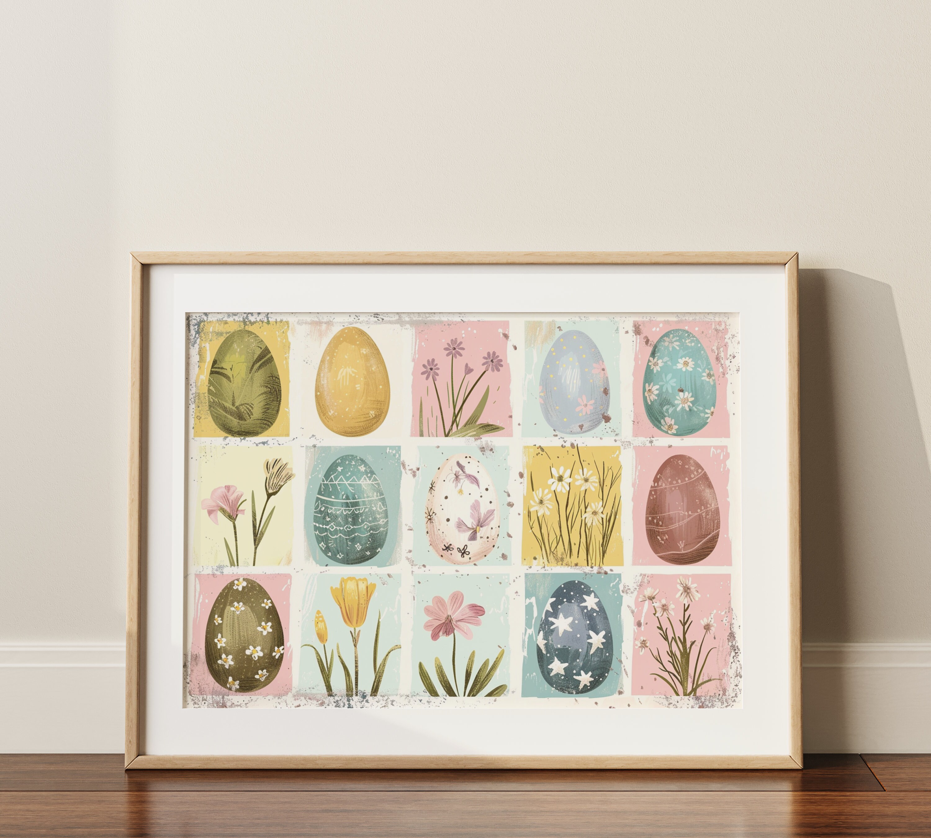 Vintage Easter Decor, Printable Digital Easter Wall Art, Farmhouse ...