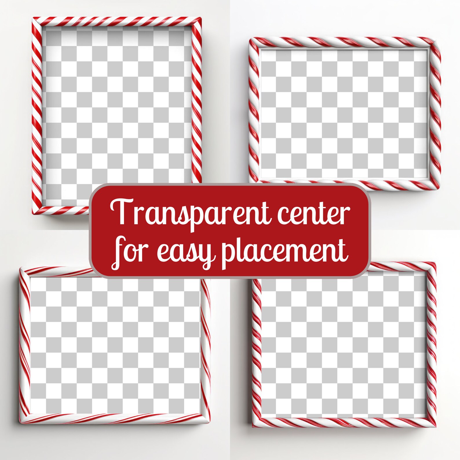 Christmas Frame PNG | Christmas Wall Art Mockups | Candy Cane Set of 10 ...
