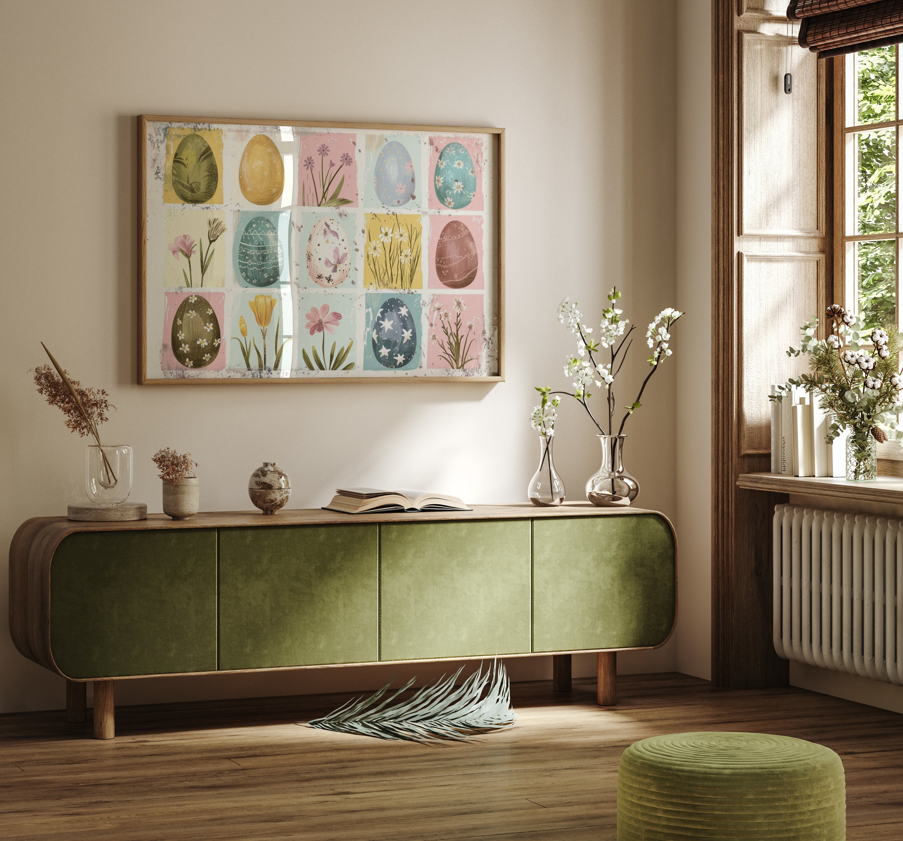 Vintage Easter Decor, Printable Digital Easter Wall Art, Farmhouse ...