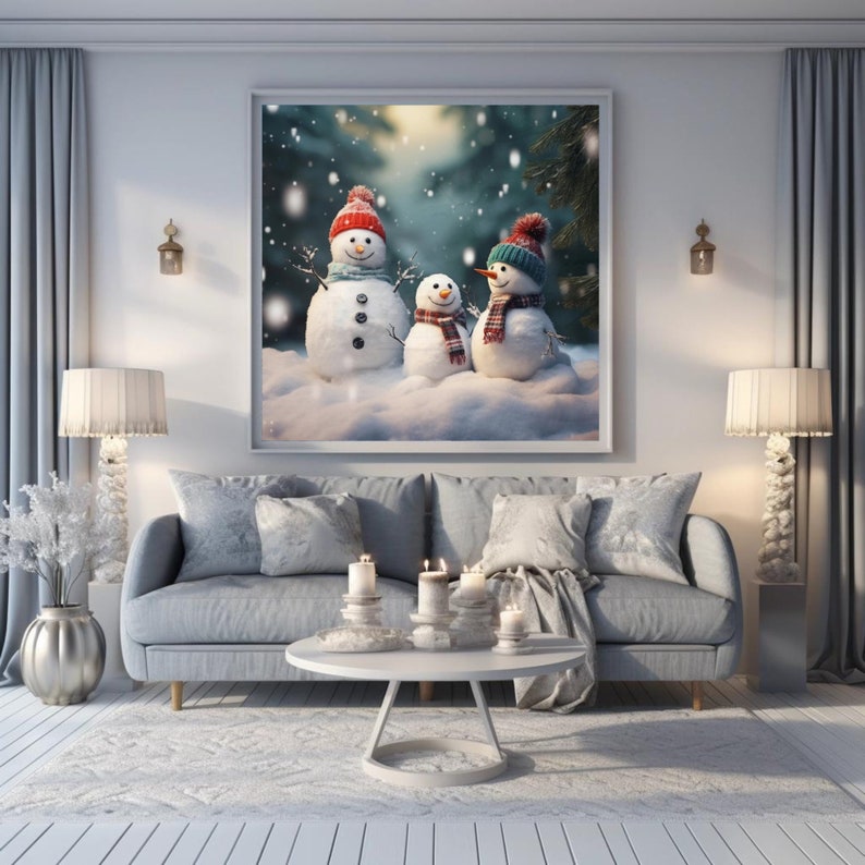 Snowman Wall Decor | Printable Digital Christmas Wall Art | Xmas ...