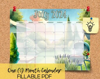Editable July 2024 Calendar, Tennis Calendar, Printable Monthly ...