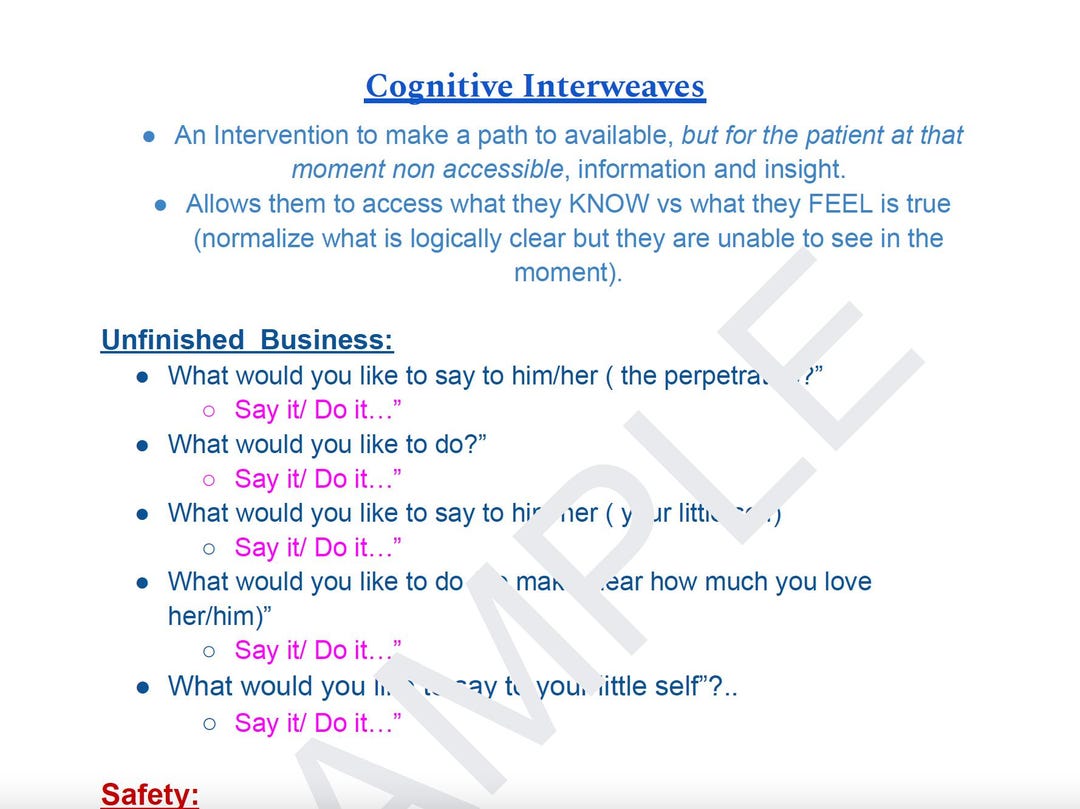 EMDR Cognitive Interweaves - Etsy