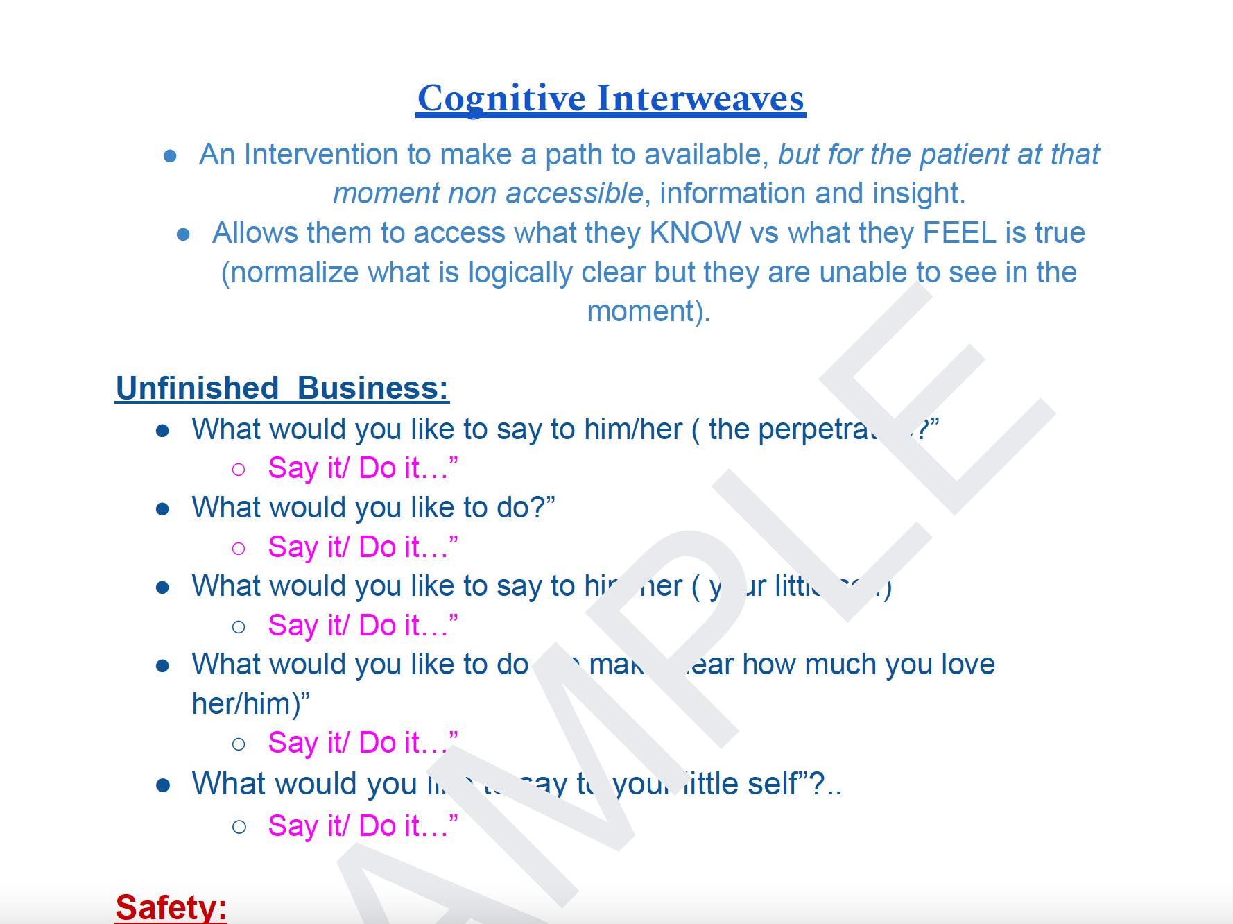 EMDR Cognitive Interweaves - Etsy