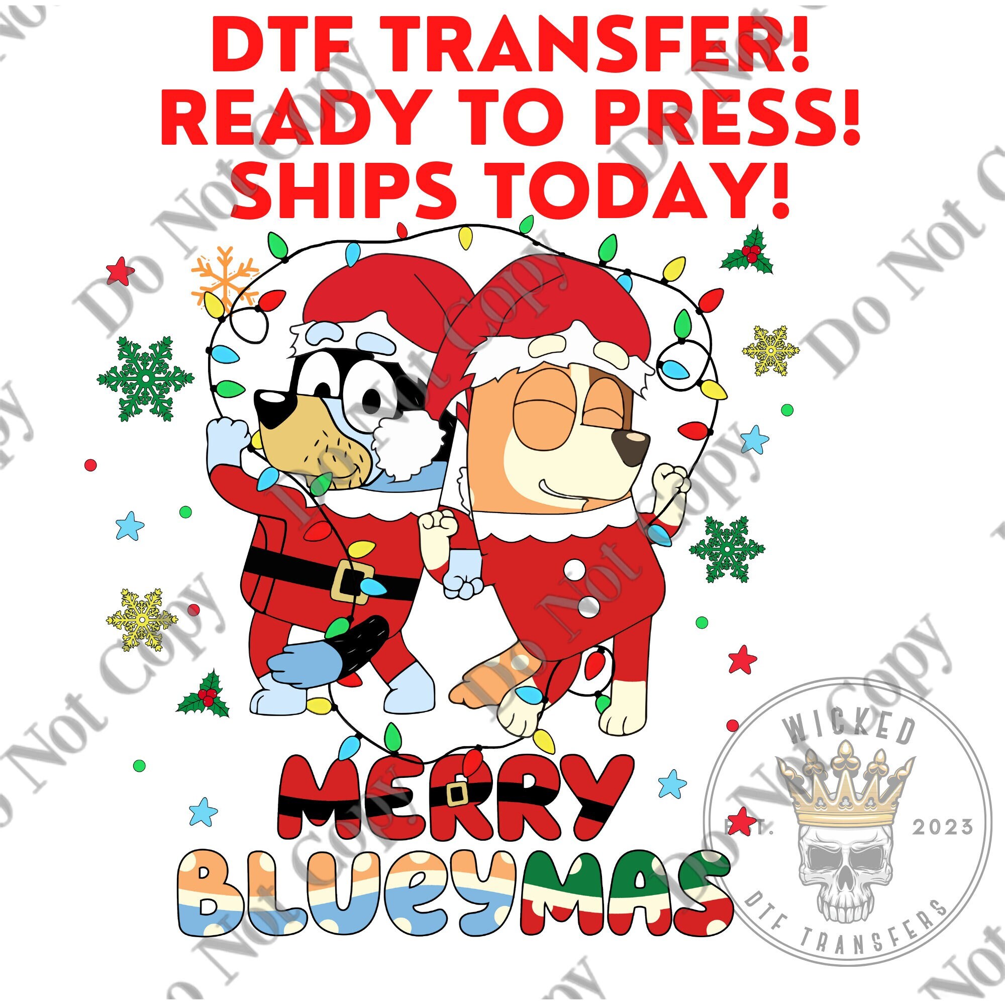 Blue Dog Dtf Transfers Bluey Bluey DTF Transfer DTF Cold - Etsy
