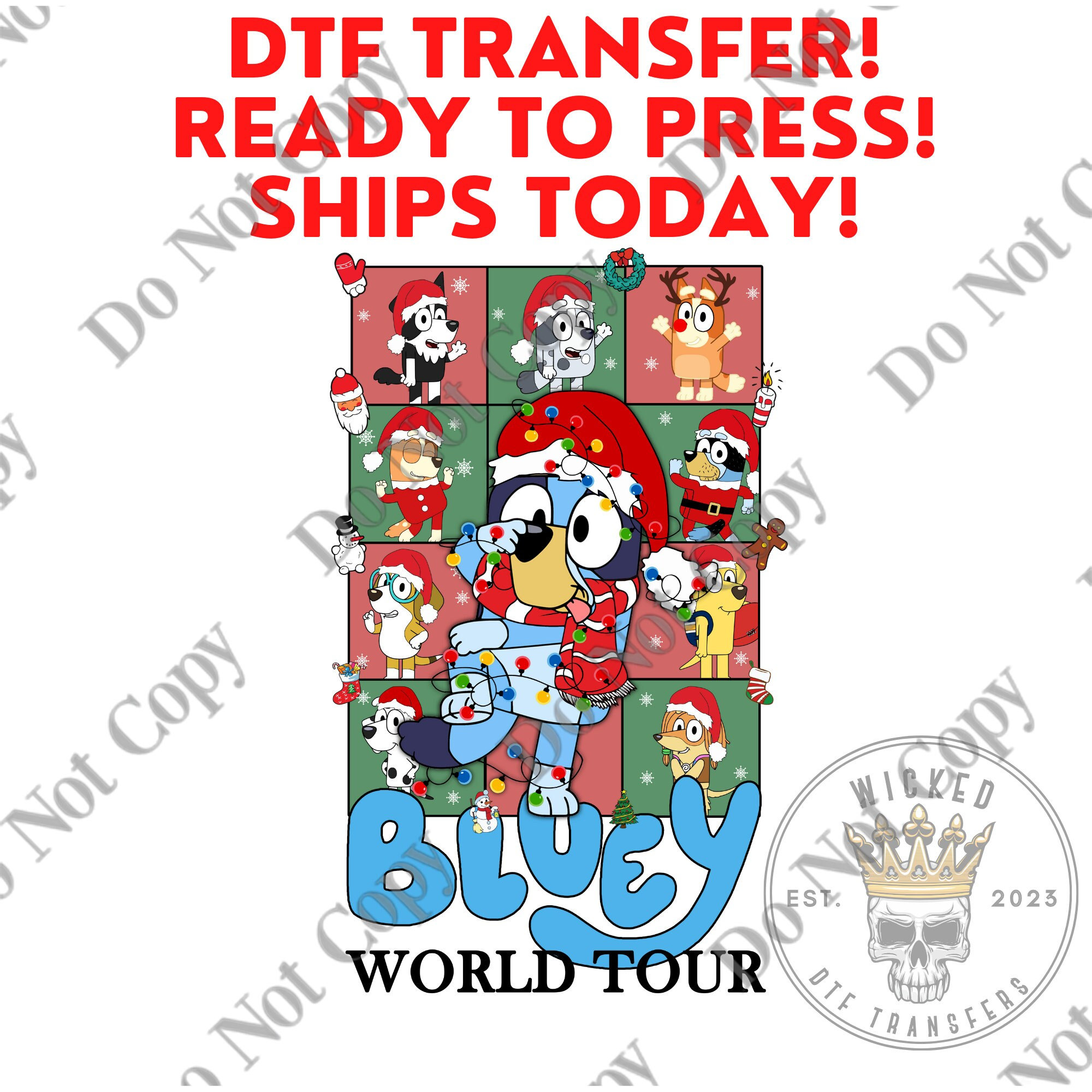 Blue Dog Dtf Transfers Bluey Bluey DTF Transfer DTF Cold - Etsy