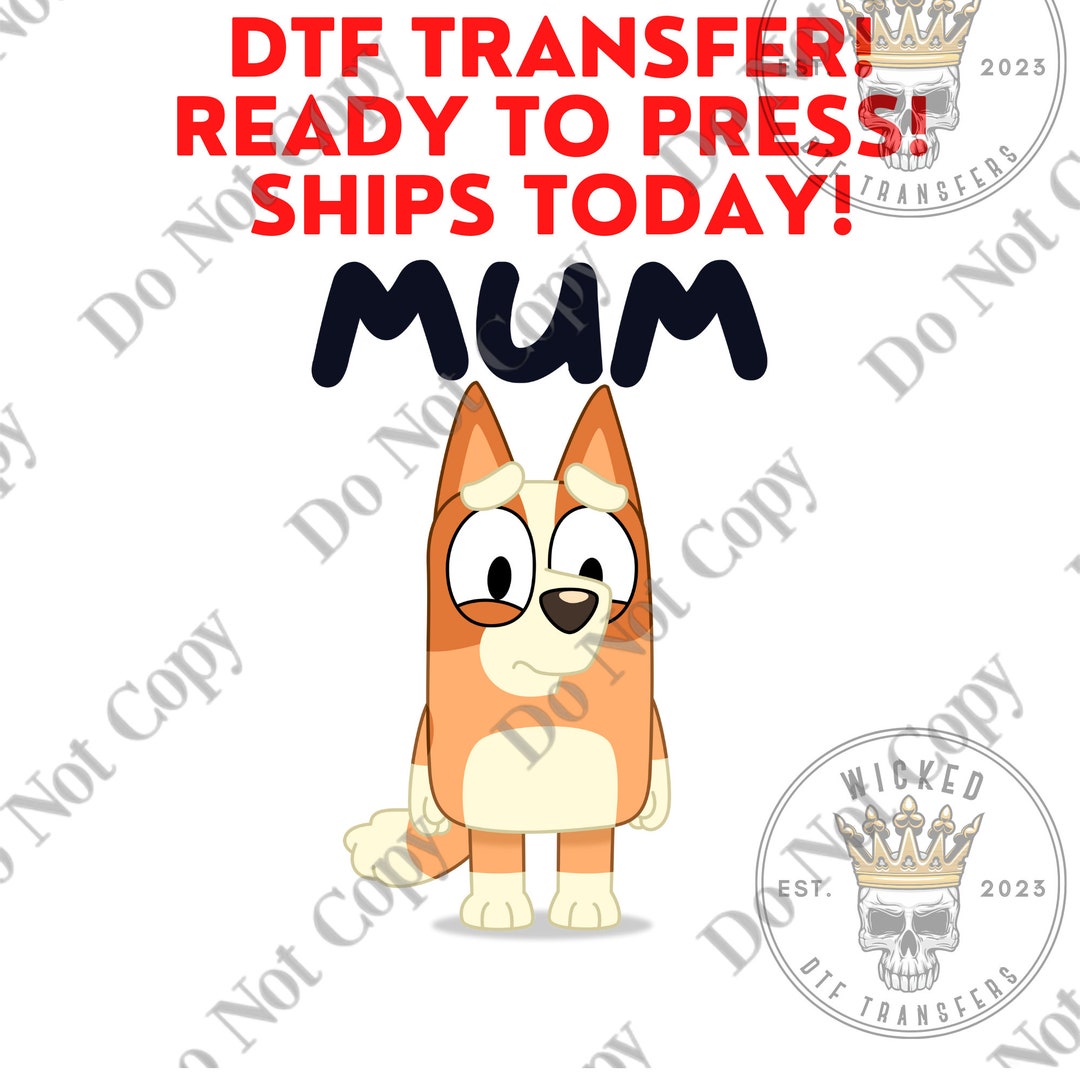 Disney Blue Dog DTF Transfer, Cold Peel, Ready to Press, Trendy DTF ...
