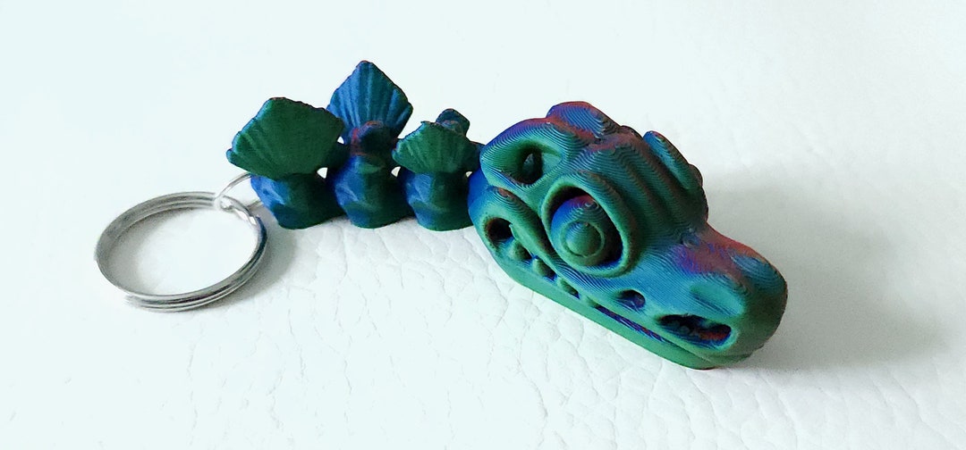 3D Printed Articulated Stegosaurus Keychain - Etsy