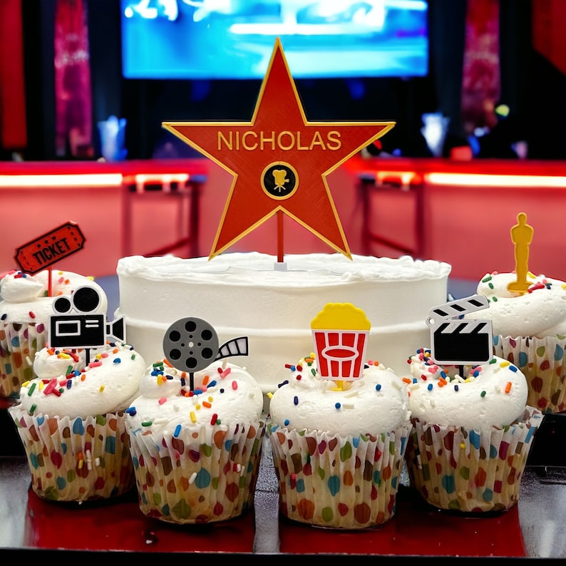 Movie Themed Party Bundle Movie Themed Cupcake Toppers 18 Count and 1 ...