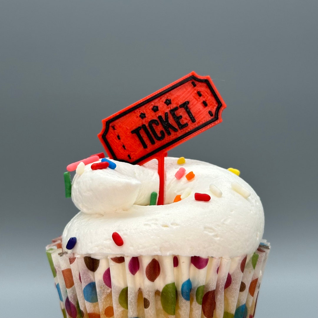 Movie Ticket Cupcake Toppers Set of 6 3D Printed - Etsy