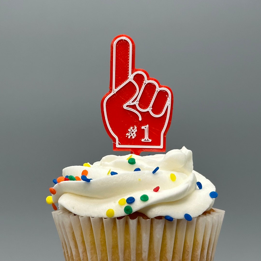 Red Foam Finger Cupcake Toppers-3d Printed-set of 6 - Etsy