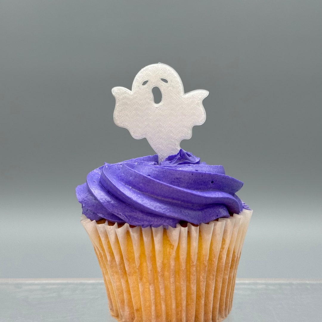 Set of 6 Ghost Cupcake Toppers Halloween Cupcake Toppers Party Decor 3D ...