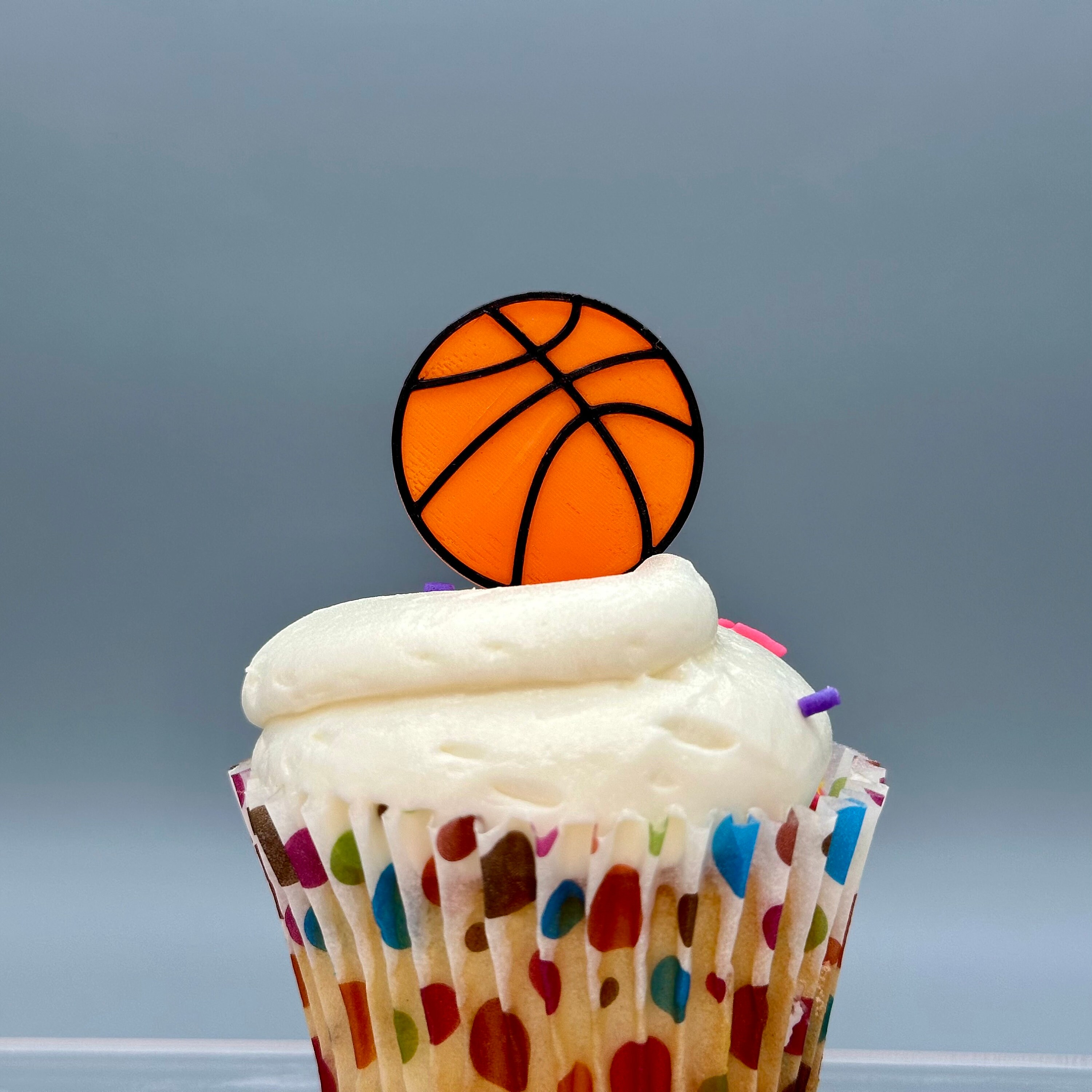 Basketball Cupcake Toppers (18 Count) and 1 "[name]" Cake Topper Bundle ...