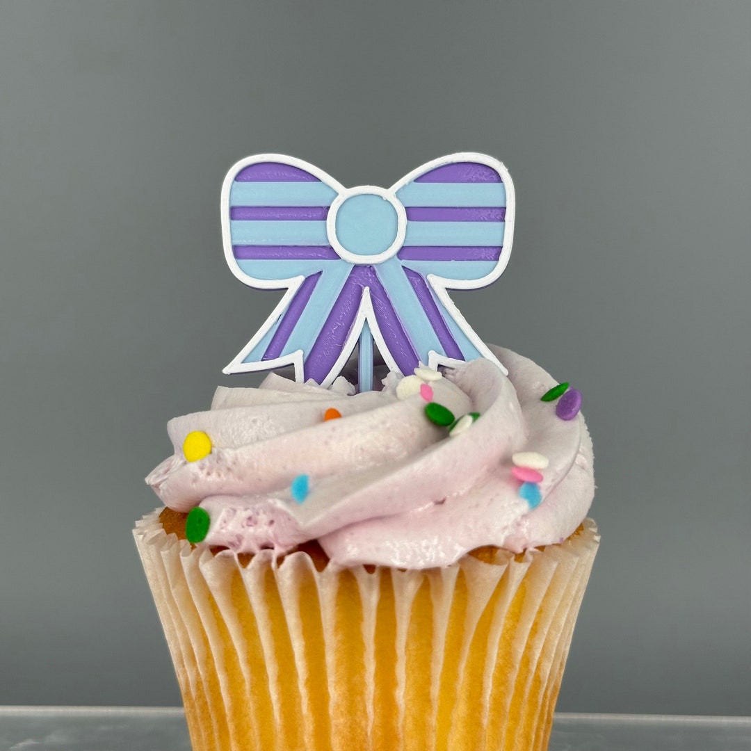 Easter Bow Cupcake Toppers (6 Count) - 3D Printed | Easter Cupcake ...