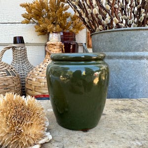 Dark Green English Stoneware Cream Jar English Jar English Cream Jar ...