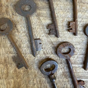 Set of 5 Vintage Rusty Skeleton Keys Miniature Skeleton Key Farmhouse ...