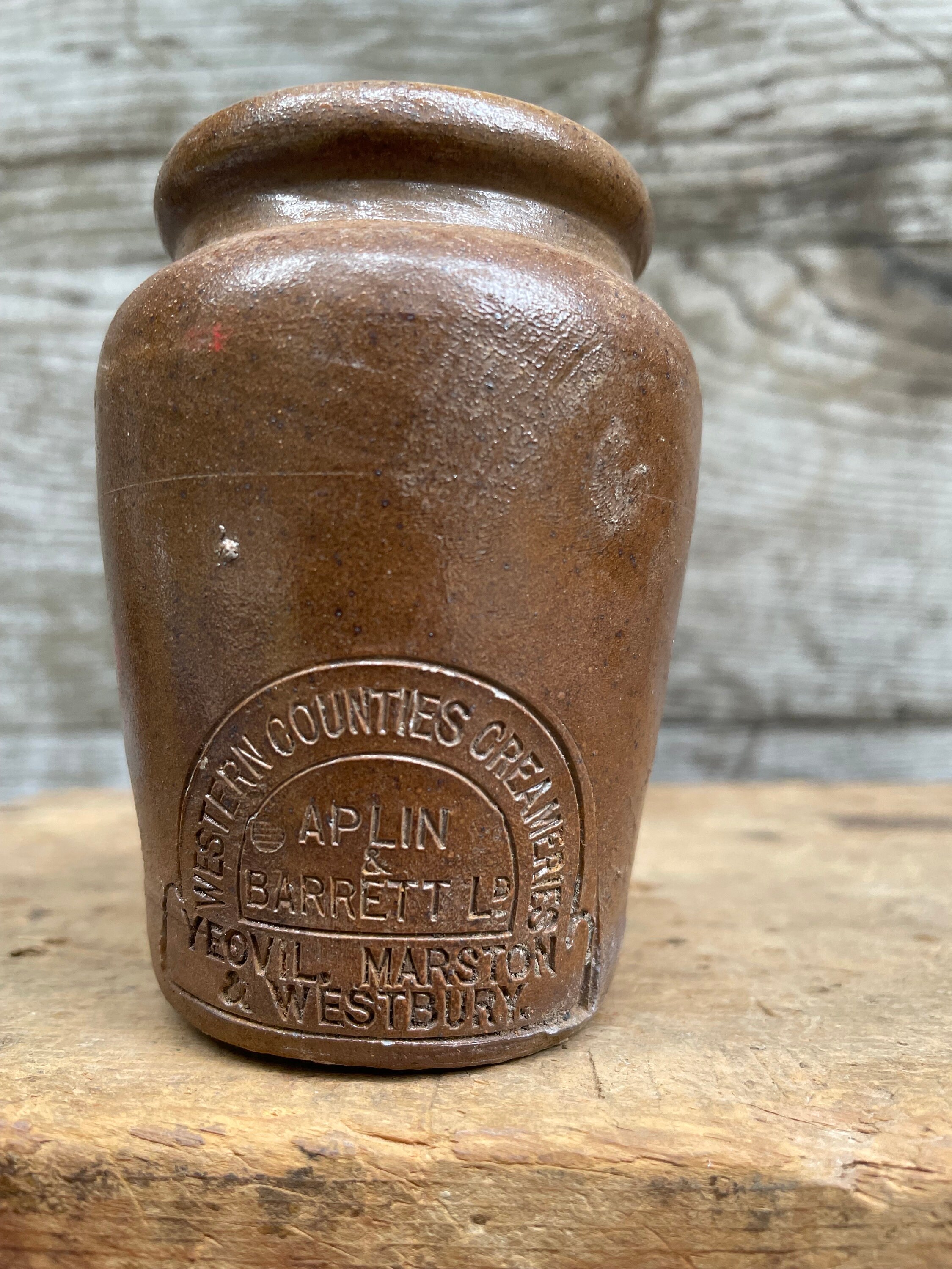 English Stoneware Cream Jar English Advertisement Jar Advertisement Pot ...