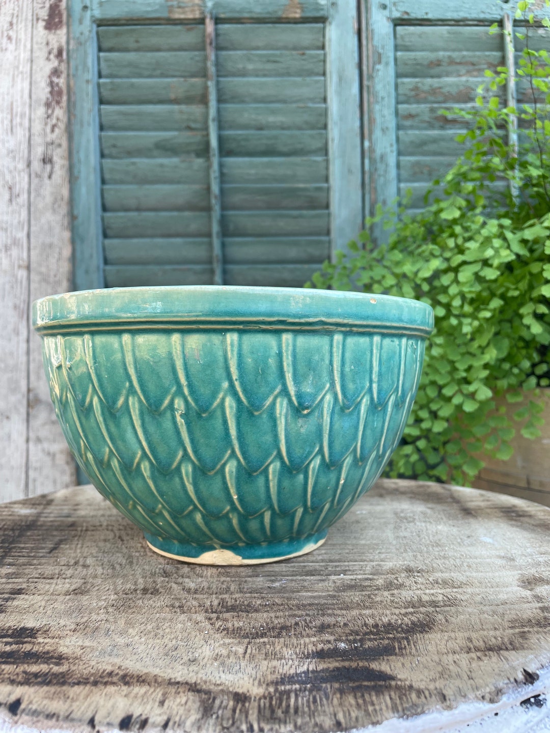 Mccoy Fish Scale Bowl Vintage Mccoy Bowl Farmhouse Decor Neutral ...