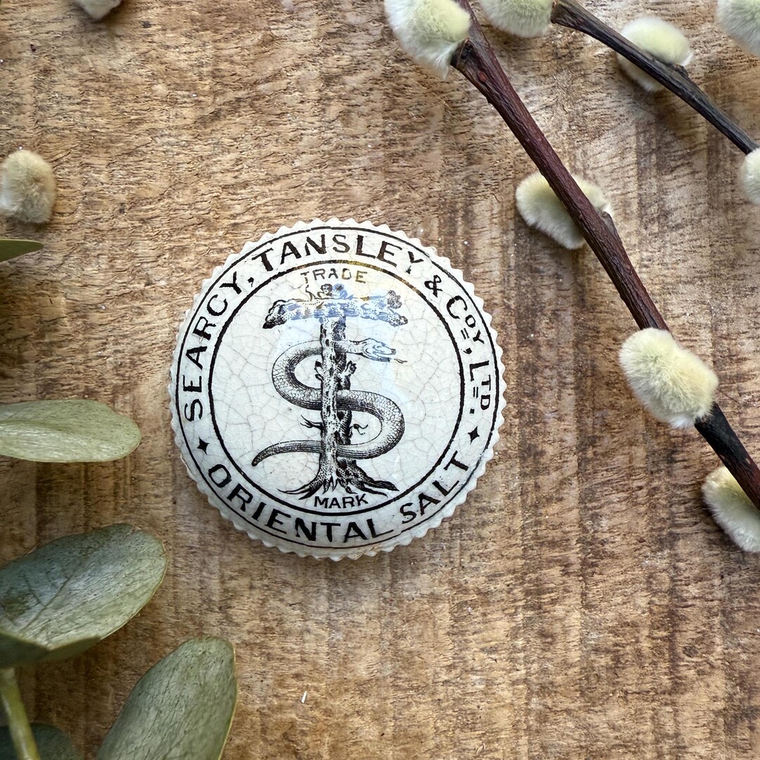 Antique Salt Lid English Advertisement Black and White English Decor ...