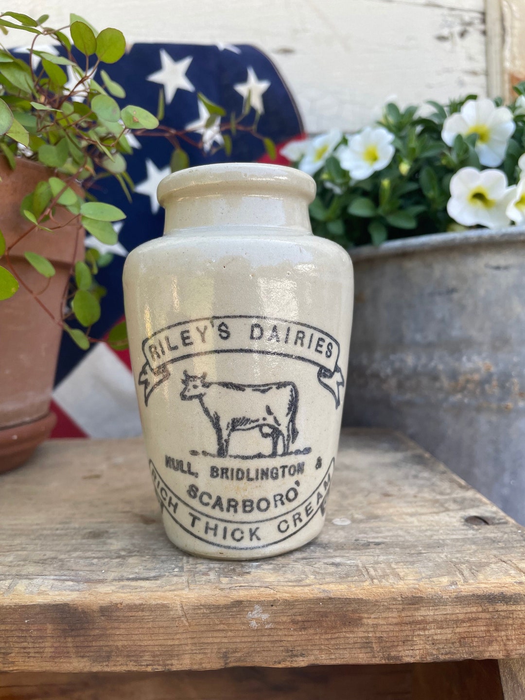 English Rileys Dairy Cream Jar English Advertisement Jar Advertisement ...