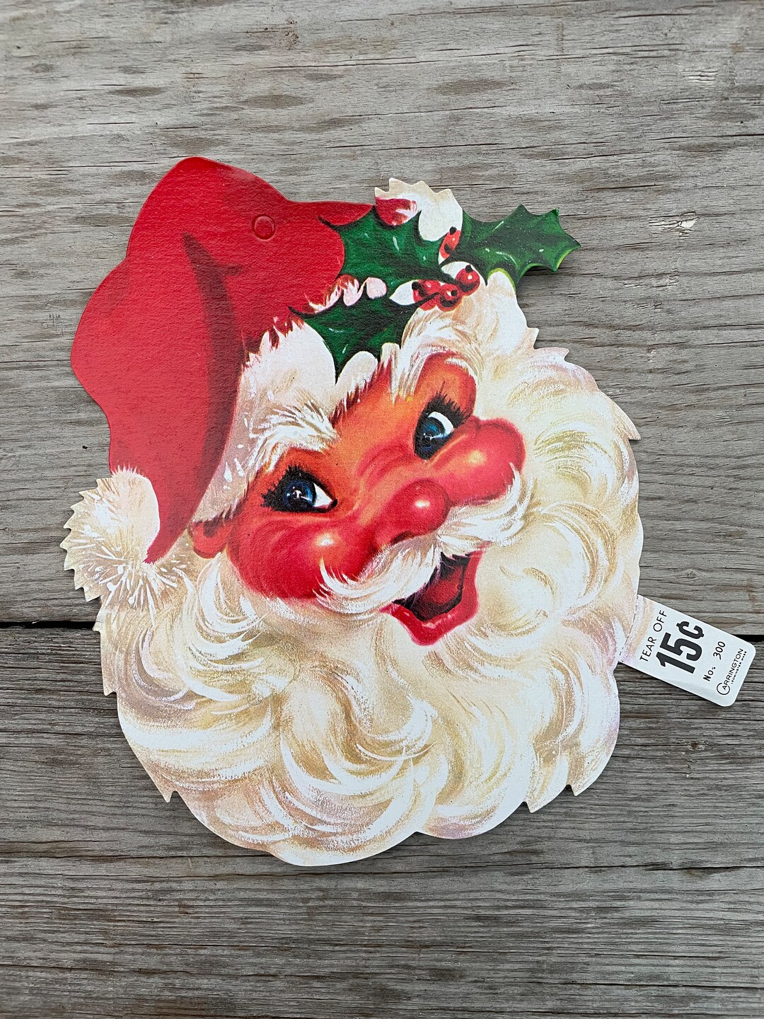 Vintage NOS Santa Die Cut - Dye Cut - Santa Head Dye Cut - Santa Head ...