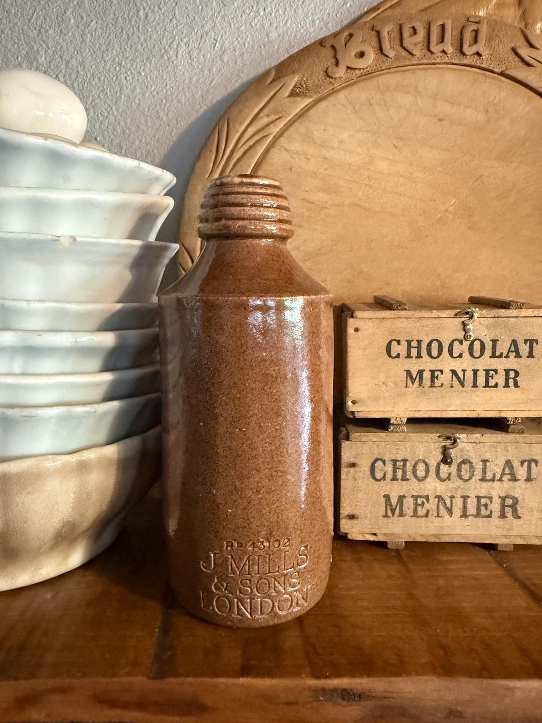 English Stoneware Bottle Stoneware Bottle English Farmhouse Decor ...